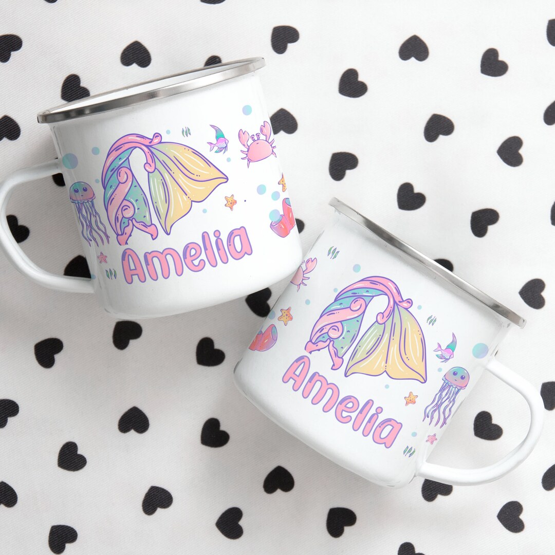 Personalized Mermaid Mug, Kids Mermaid Gifts, Mermaid Tail Mug, Mermaid ...