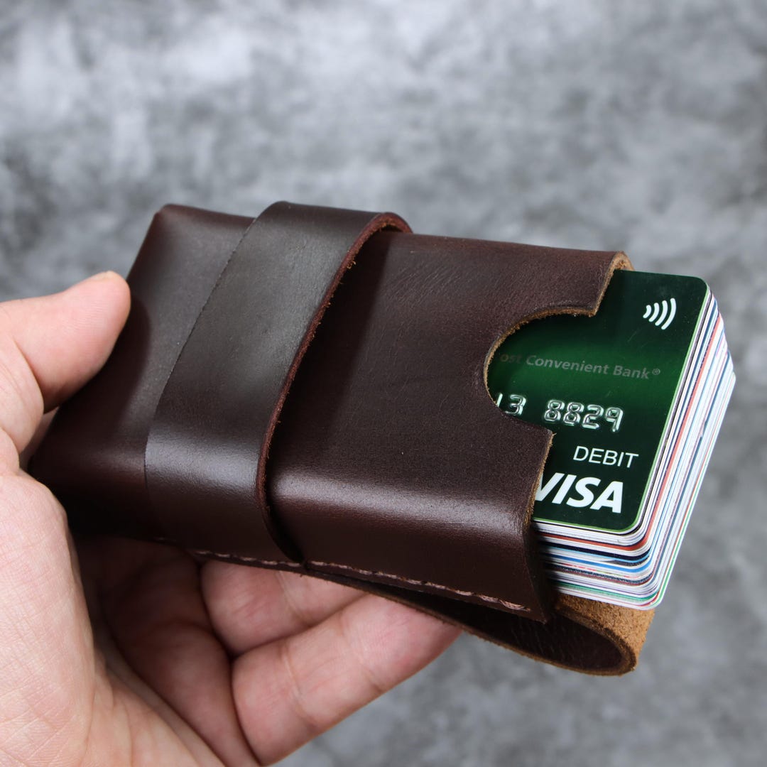 Leather Card Holder Personalized Card Wallet Personalized Card Case ...