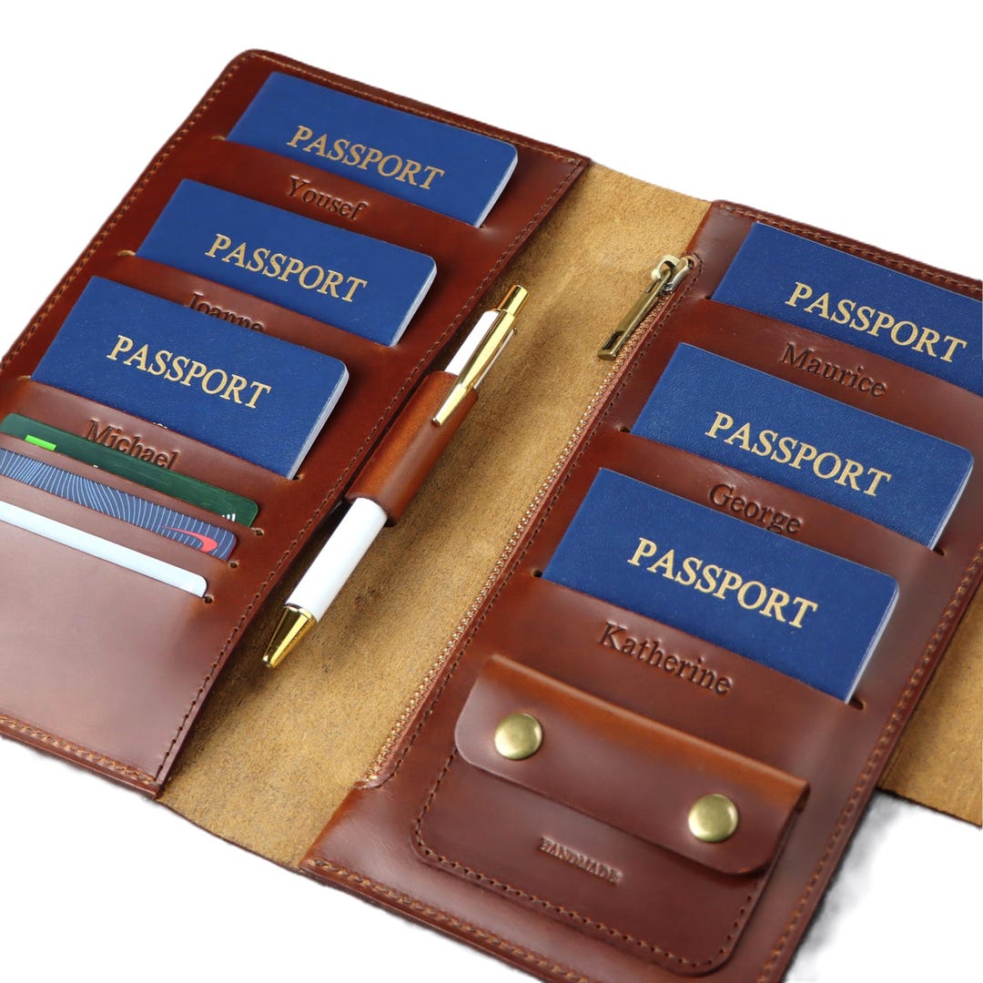 Family Passport Holder 6 Family Travel Wallet Leather Passport Holder 4 ...