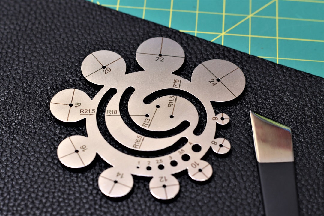 LEATHER TOOL Steel Leather Corner Ruler Circle Cutting Corner Ruler ...
