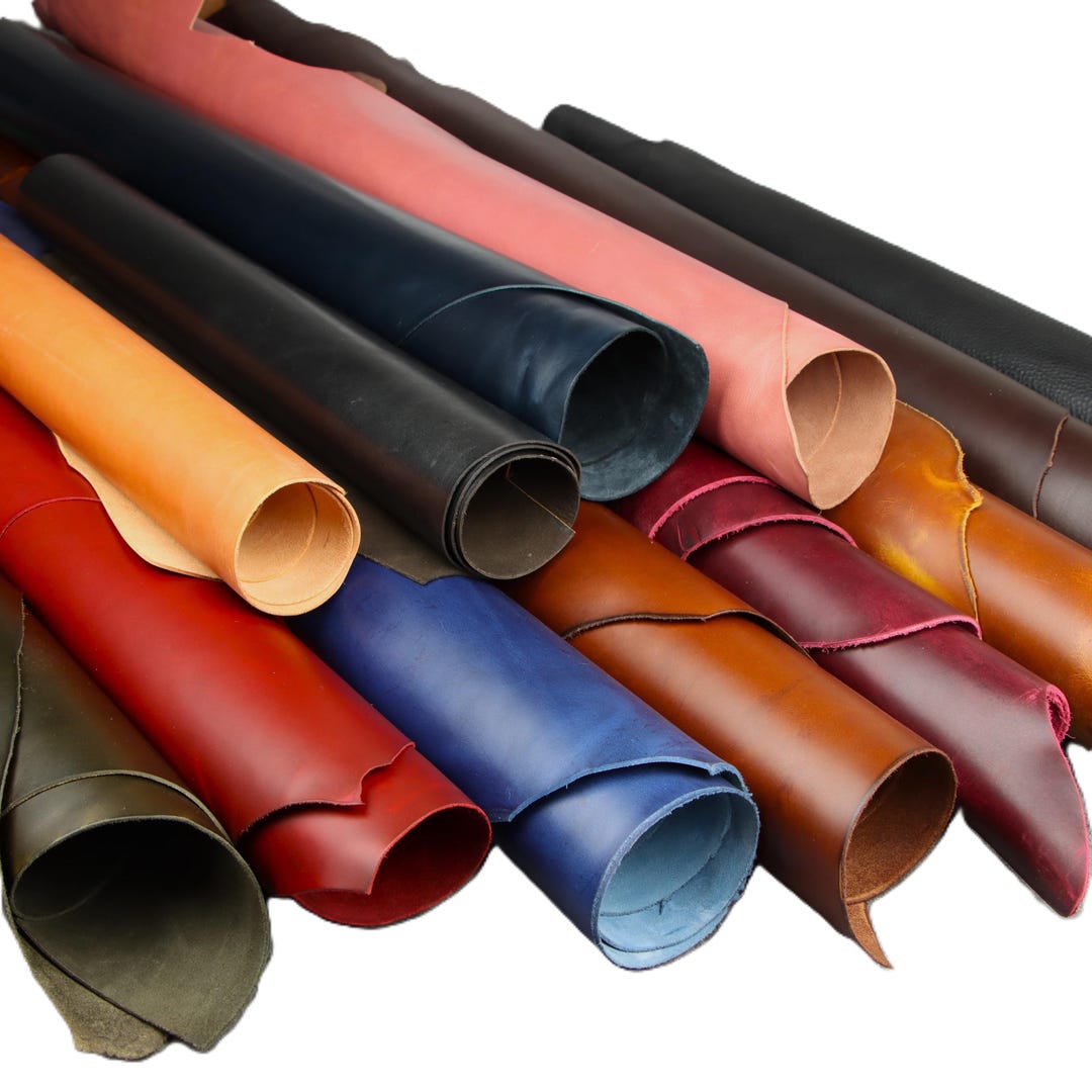 Full Grain Leather Sheets for Crafts - Thick 1.8-2.0mm Cowhide Pieces ...