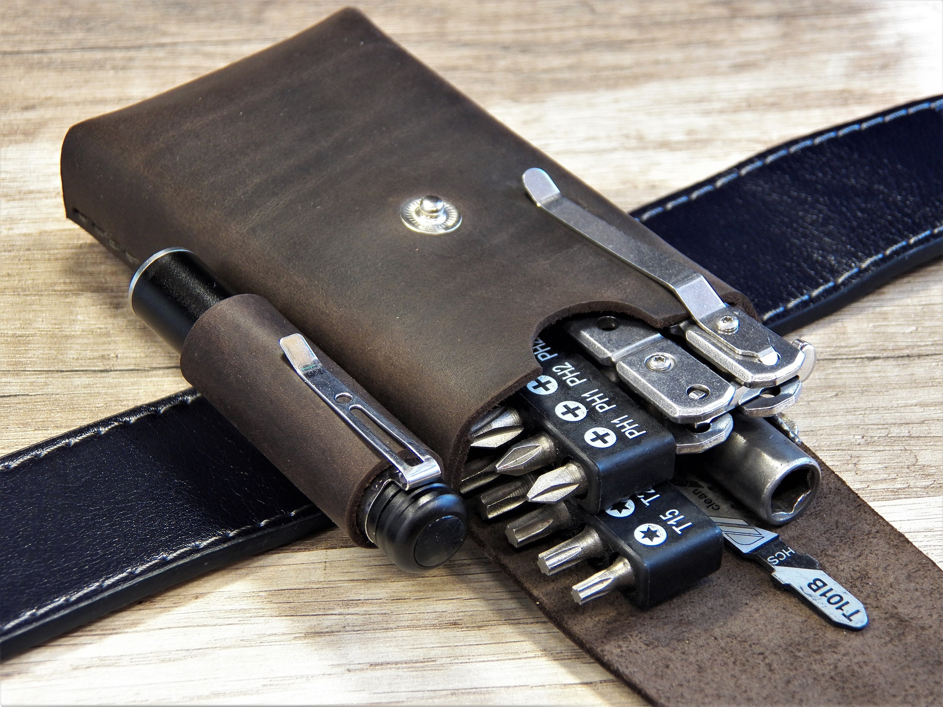 EDC leather belt pouch EDC pocket organizer Pouch for | Etsy EDC leather belt pouch EDC pocket organizer Pouch for | Etsy