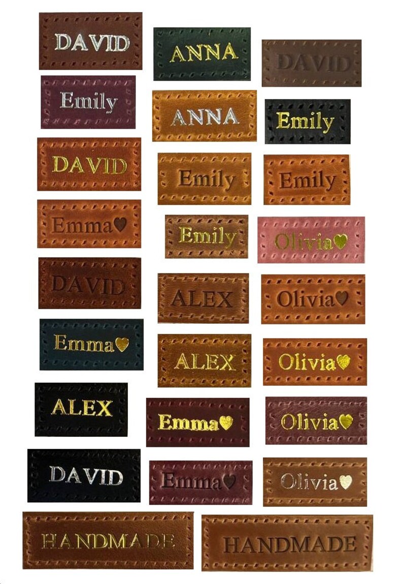 Personalised Leather Patch Leather Name Tag Custom Leather - Etsy