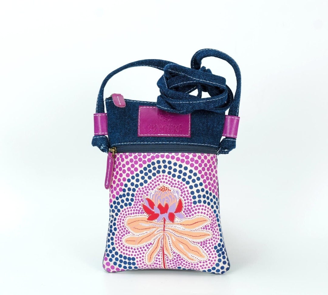 Aboriginal Indigenous Bag 13 X 19cm Cross Body Bag Handbag Waratah - Etsy
