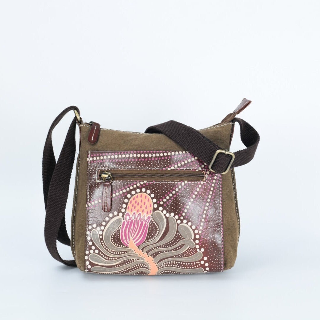 Aboriginal Handbag Indigenous Artist Combination Shoulder Bag 23 X 22cm ...