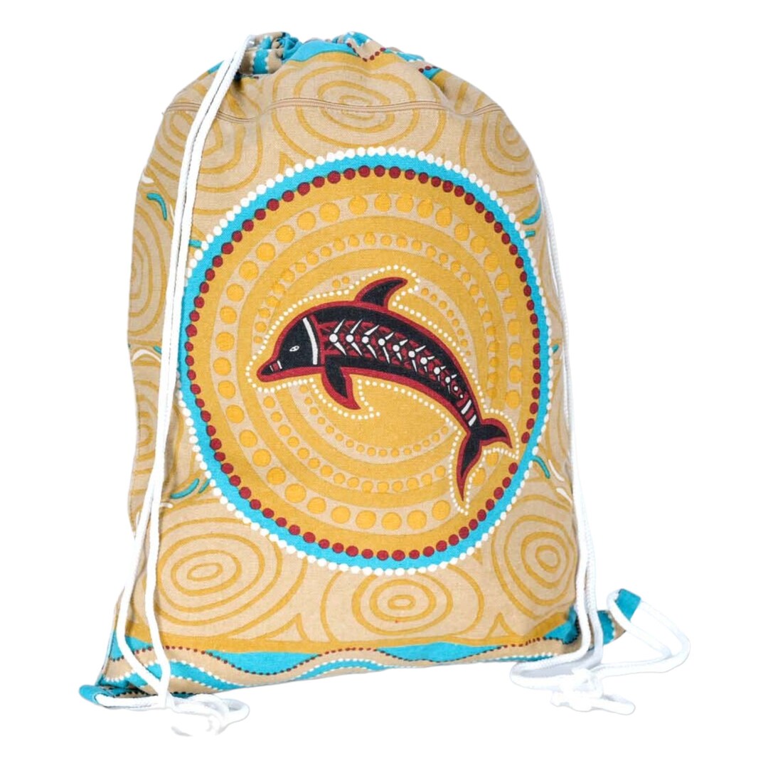Aboriginal Indigenous Backpack Bag Cotton Canvas Tote Dolphin - Etsy