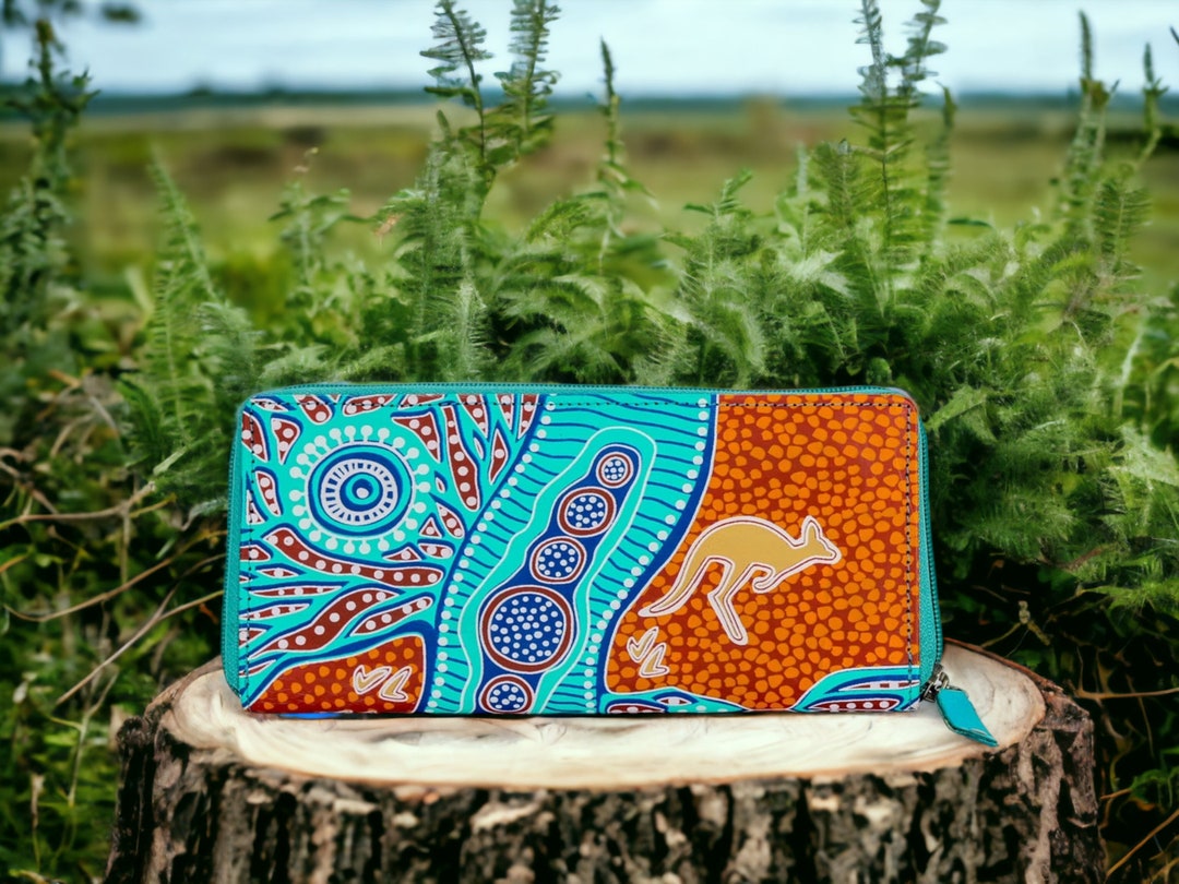 Aboriginal Australian Indigenous Artist Leather Wallet Purse - Etsy
