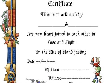 Medieval Marriage Certificate - Etsy UK