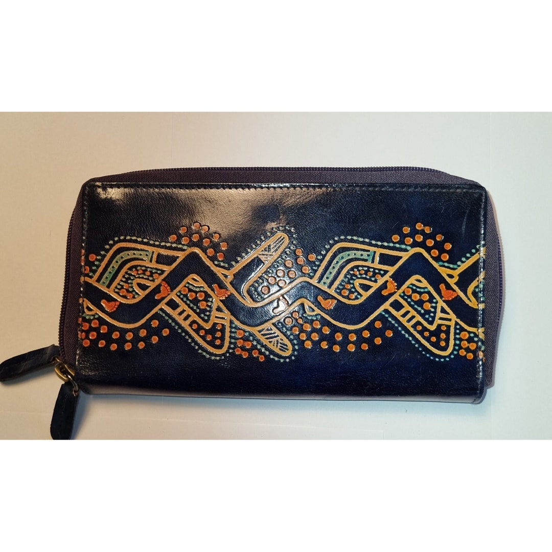 Aboriginal Indigenous Australian Artist Genuine Leather Wallet Purse ...