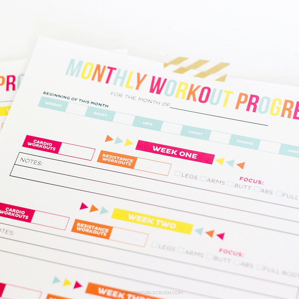 Editable Workout Schedule and Progress Chart - Etsy