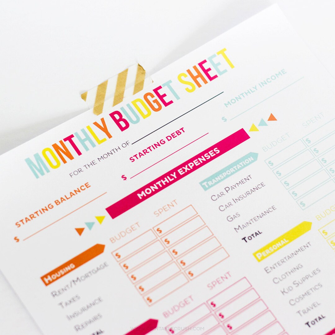 Editable Budget Worksheets - Etsy