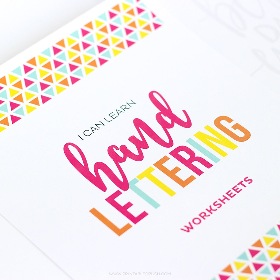 I Can Learn HAND LETTERING Worksheets for Beginners - Etsy