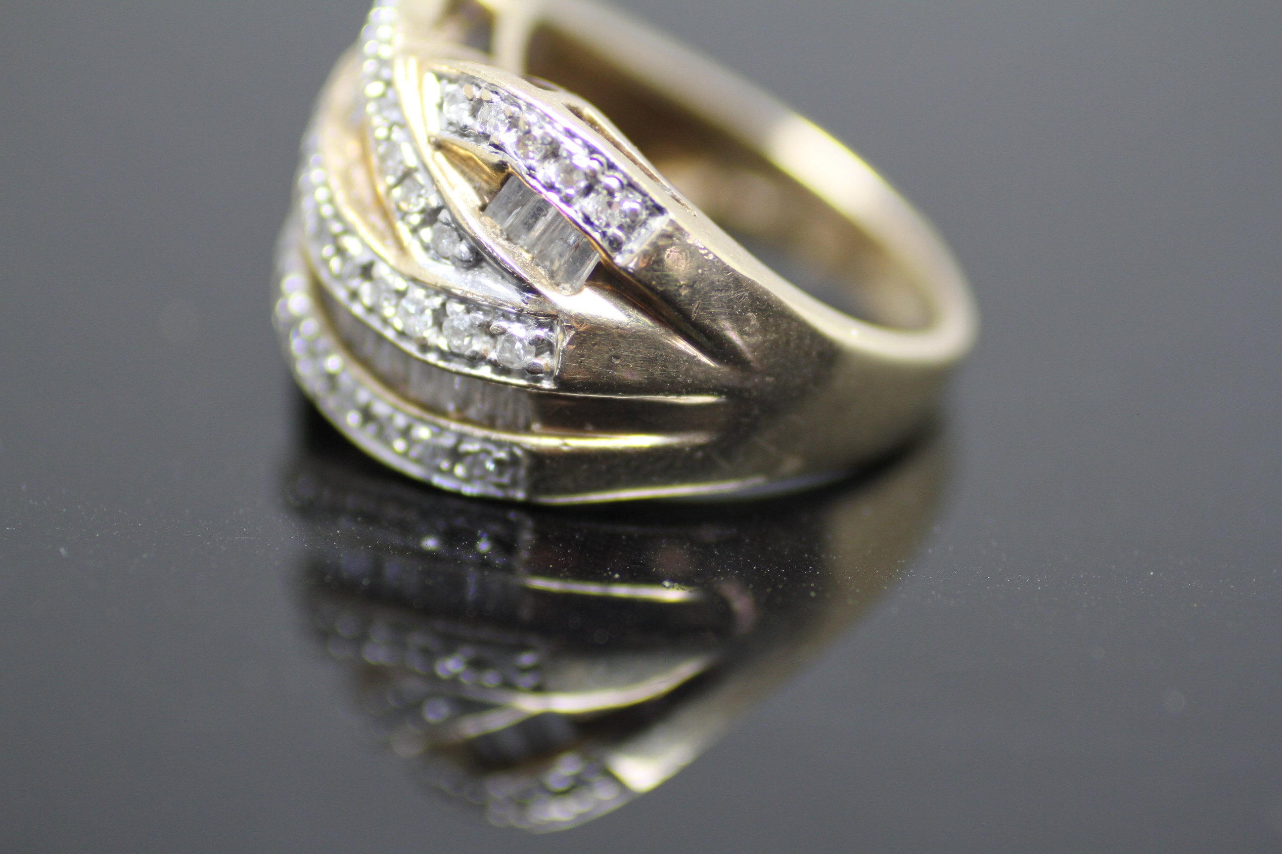 10k Gold Cocktail Ring - Etsy