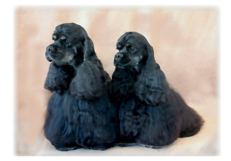 American Cocker Spaniel Black Note Cards - Etsy