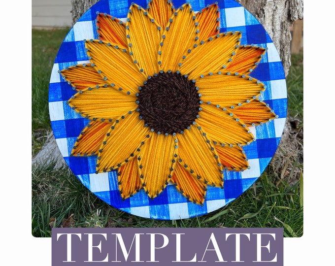 DIGITAL Sunflower String Art Template, Print File, Floral SVG File - Etsy