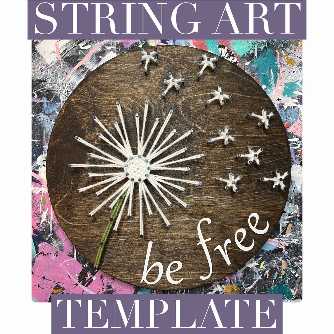 DIGITAL Dandelion String Art Template, Print File, SVG File - Etsy