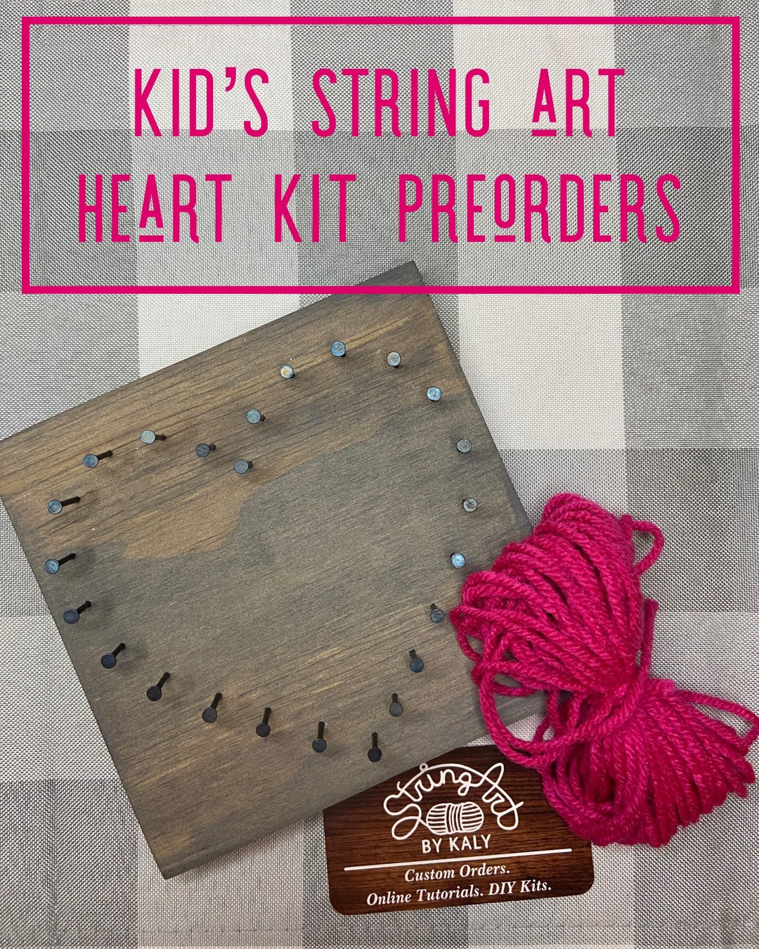 Kids Art Kit Heart String Art Kids DIY - Etsy