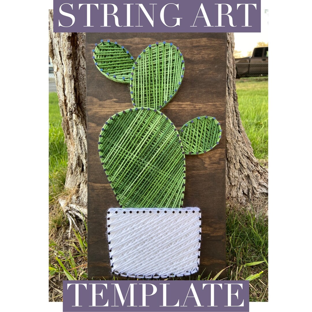 DIGITAL Cactus String Art Template, Print File, Desert Plant SVG File ...