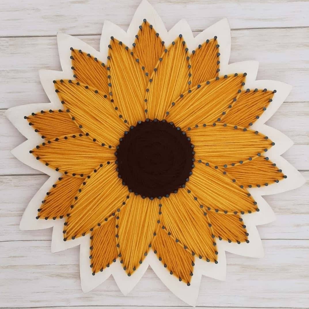 Sunflower String Art KIT DIY Art Project Make Your Own Art - Etsy