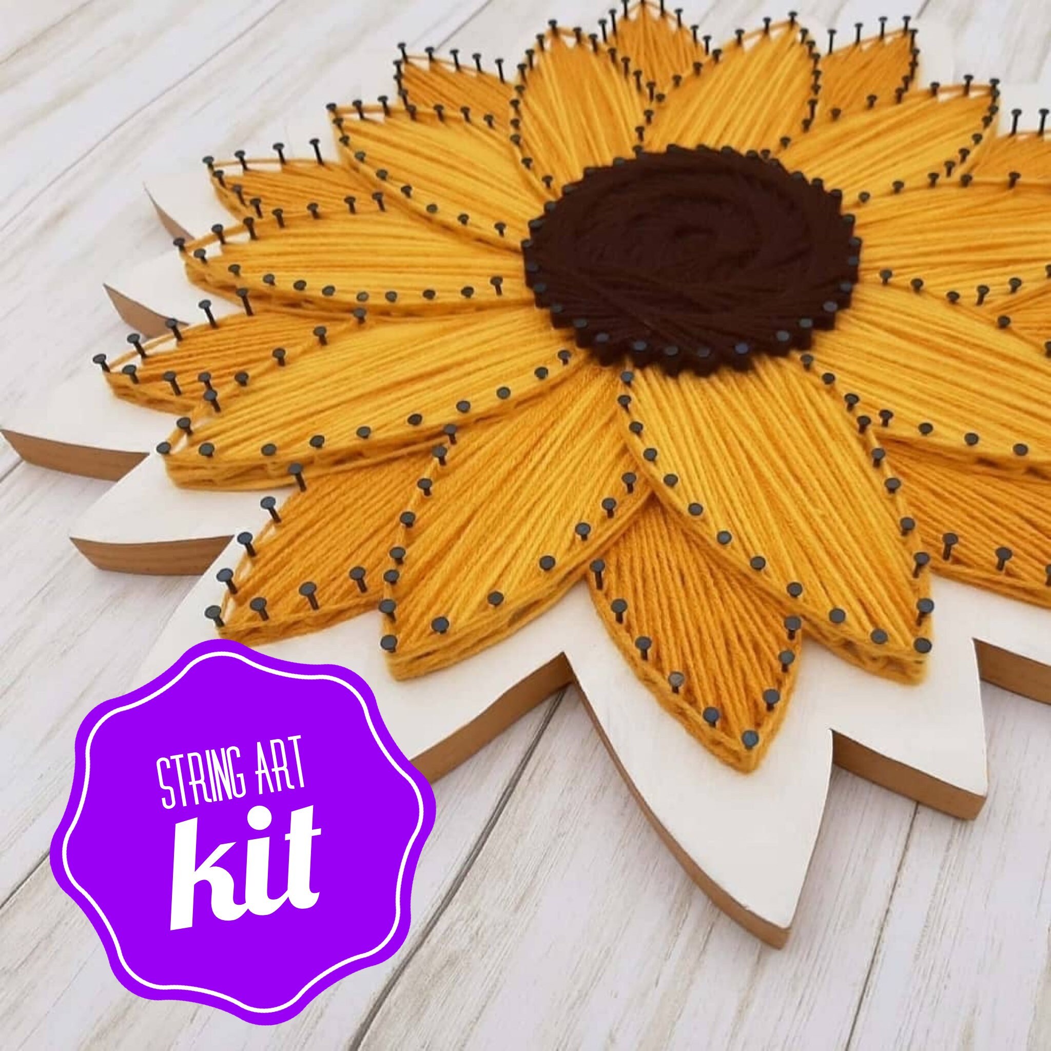 Sunflower String Art KIT DIY Art Project Make Your Own Art - Etsy