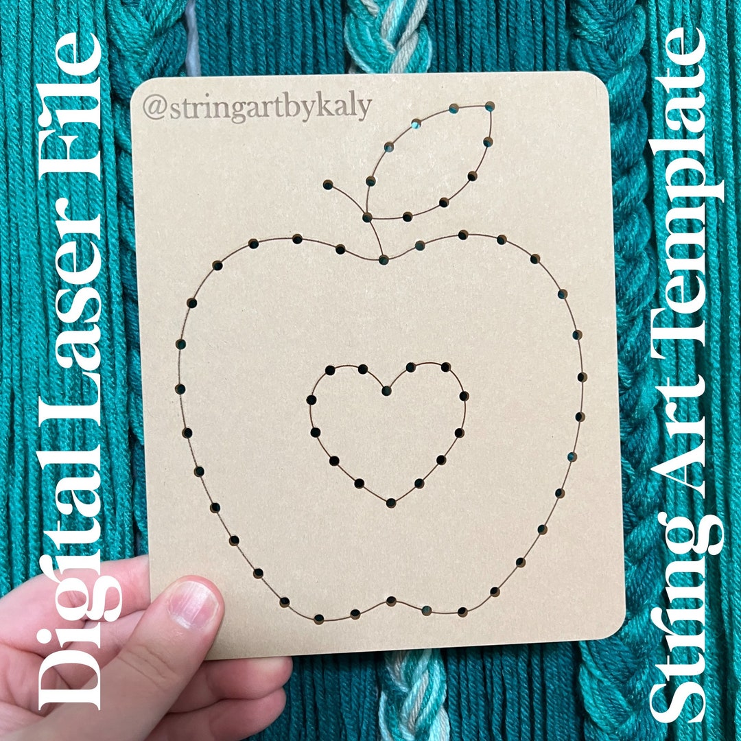 DIGITAL LASER Apple String Art Template, Laser Cut File, Teacher ...