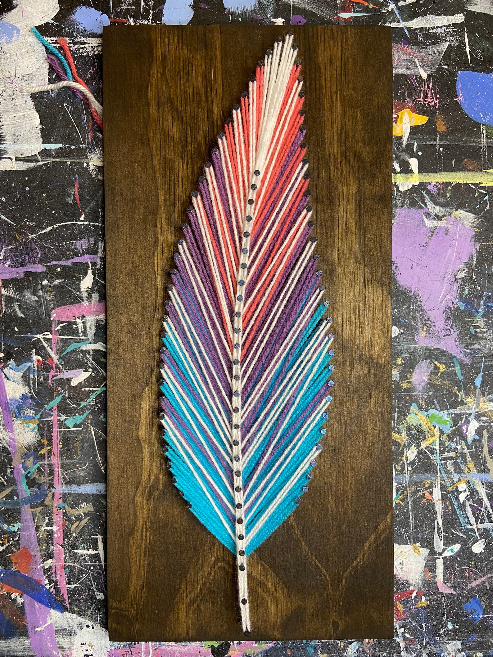 Multicolored Feather String Art | Etsy