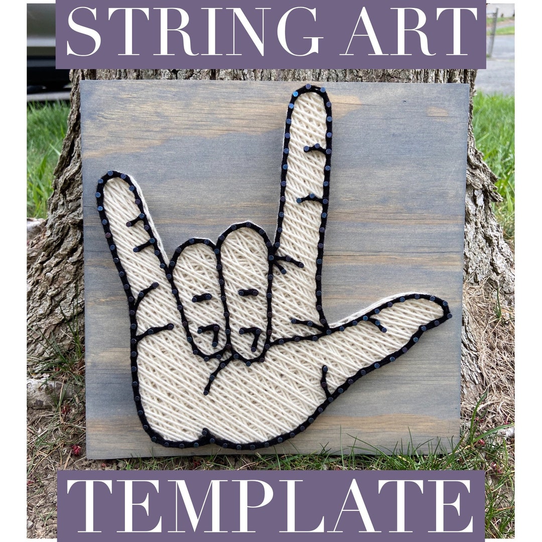 DIGITAL ASL I Love You Hand String Art Template, Print File, Love SVG ...