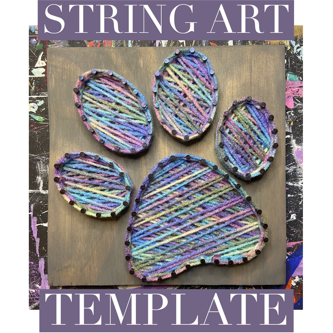 DIGITAL Paw Print String Art Template, Print File, Pet SVG File - Etsy