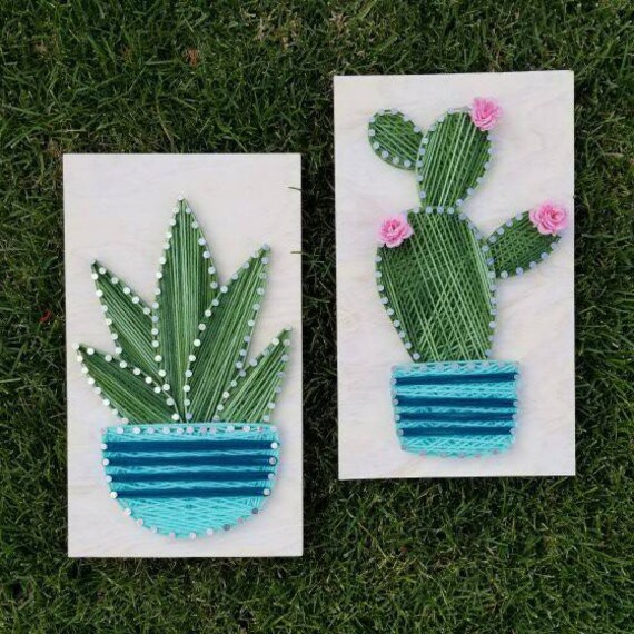Cactus and Succulent String Art Set | Etsy