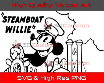 Steamboat Mouse Svg, Mickey Svg, Steamboat Willie, Digital Download ...