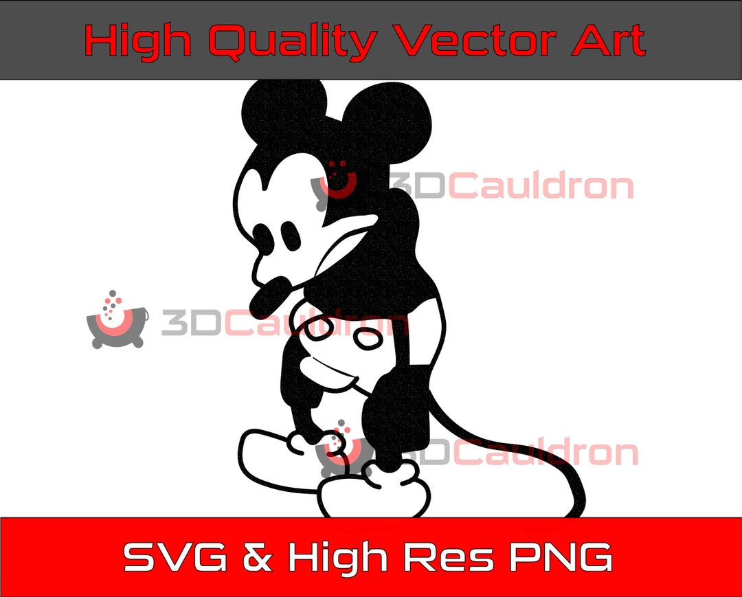 Steamboat Willie SVG PNG Mickey Silhouette Public Domain Mouse Vector ...