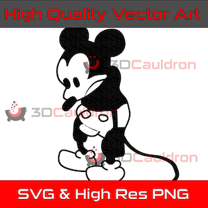 Steamboat Willie SVG PNG Mickey Silhouette Public Domain Mouse Vector ...