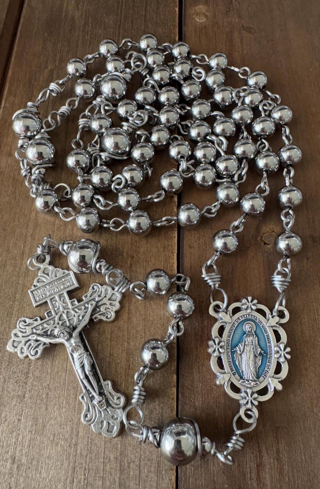 Unbreakable Catholic Rosary, Stainless Steel Rosary, Heavy Duty Large ...