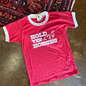 Hold Yer Horses Red Ringer Tee Graphic T-shirt, Cowgirl Aesthetic ...