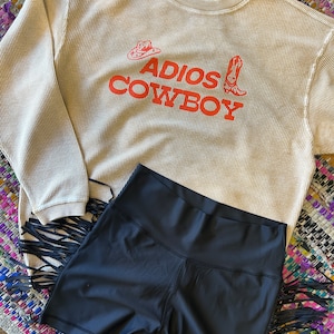 Adios Cowboy Oversized Corded Fleece Sweatshirt, Tan Sweater, Womens ...