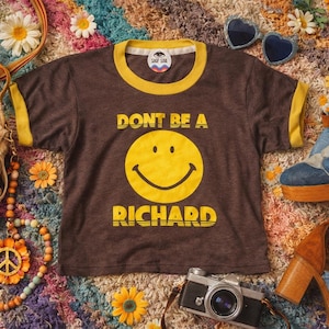 Smiley Face Ringer Tee - Etsy