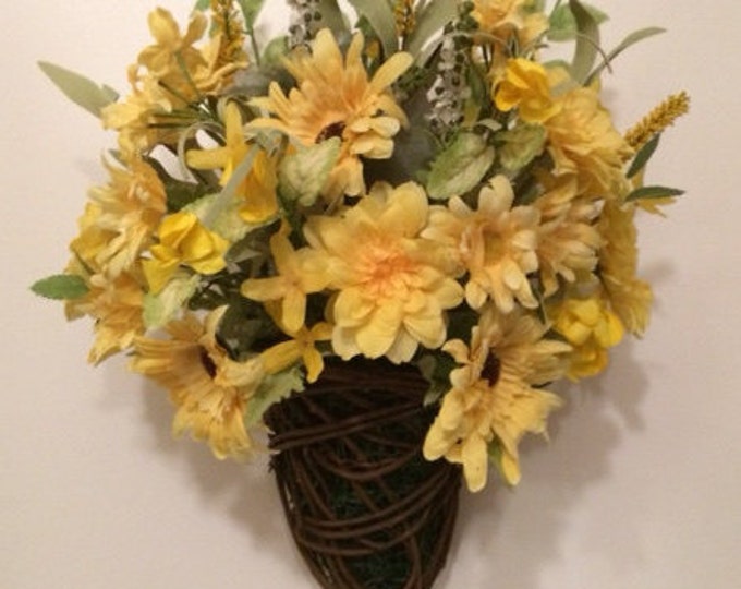 Spring Flower Hanging Basket, Summer Flower Hanging Basket, Mixed Silk ...