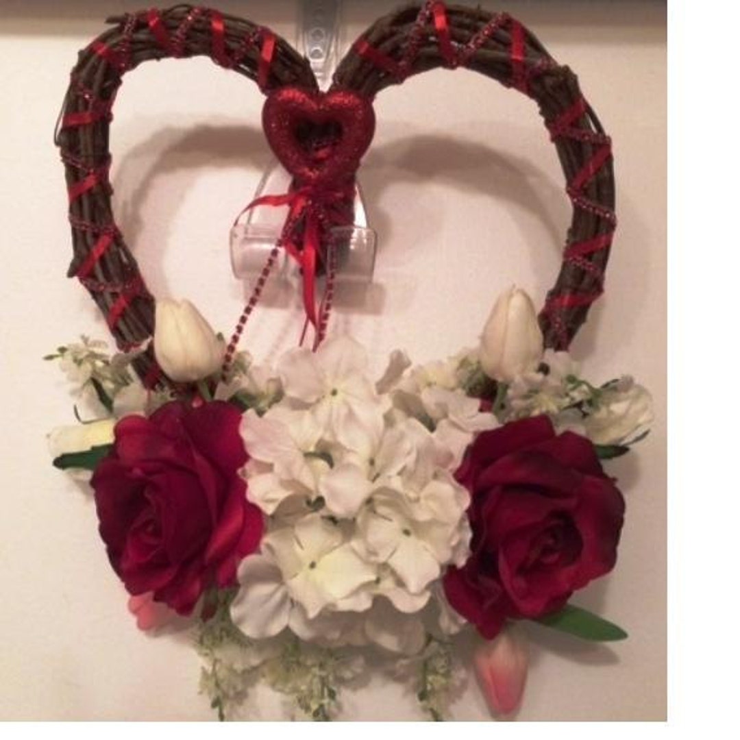 Valentine Grapevine Wreath, Heart Wreath, Heart Shaped Grapevine Wreath ...