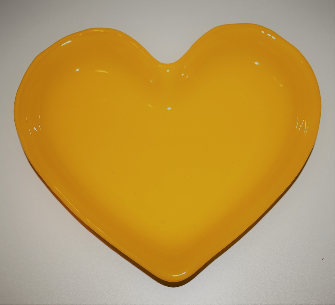 Yellow Heart Shape Candy Dish - Etsy