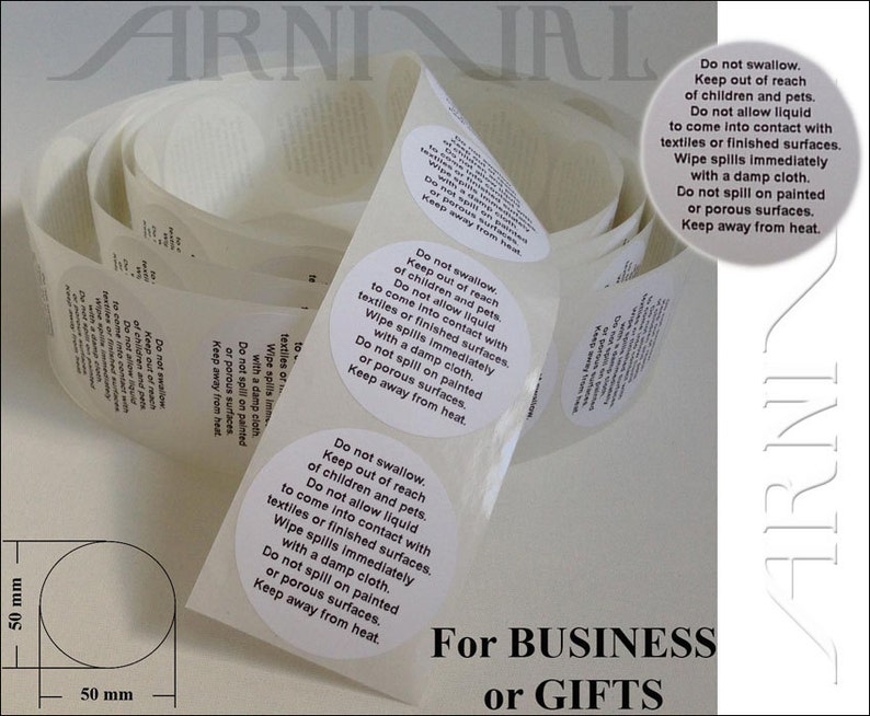 5cm Round General WARNING LABELS for LIQUID Crafts Reed - Etsy Australia