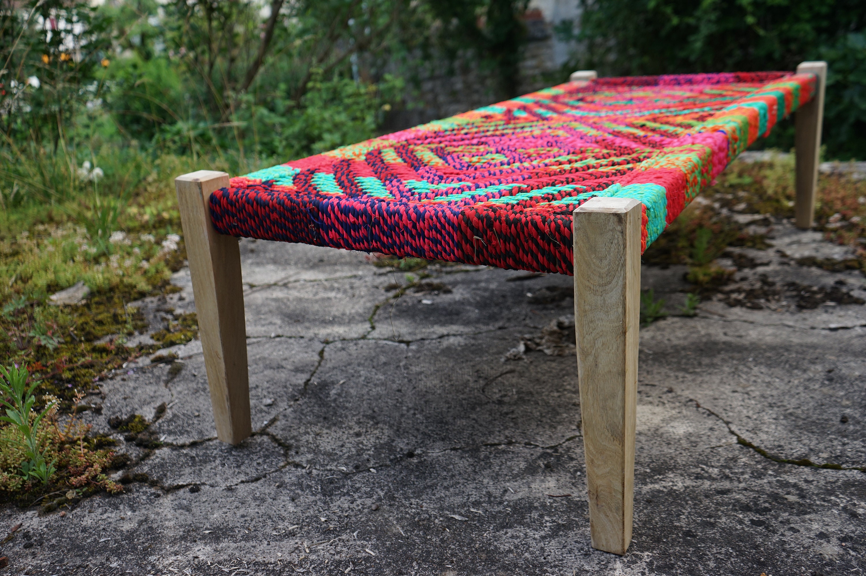 Charpoy or Indian bed in benches benches and small stools. | Etsy