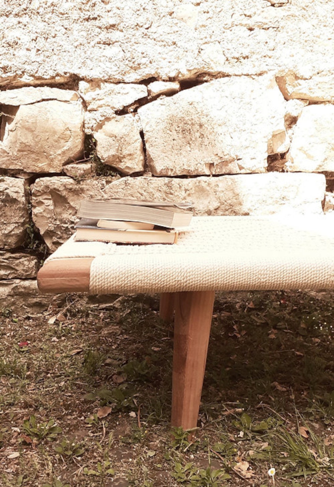 Charpoy 200 X 90 Cm, Natural Cotton Flat Design Rosewood Structure - Etsy