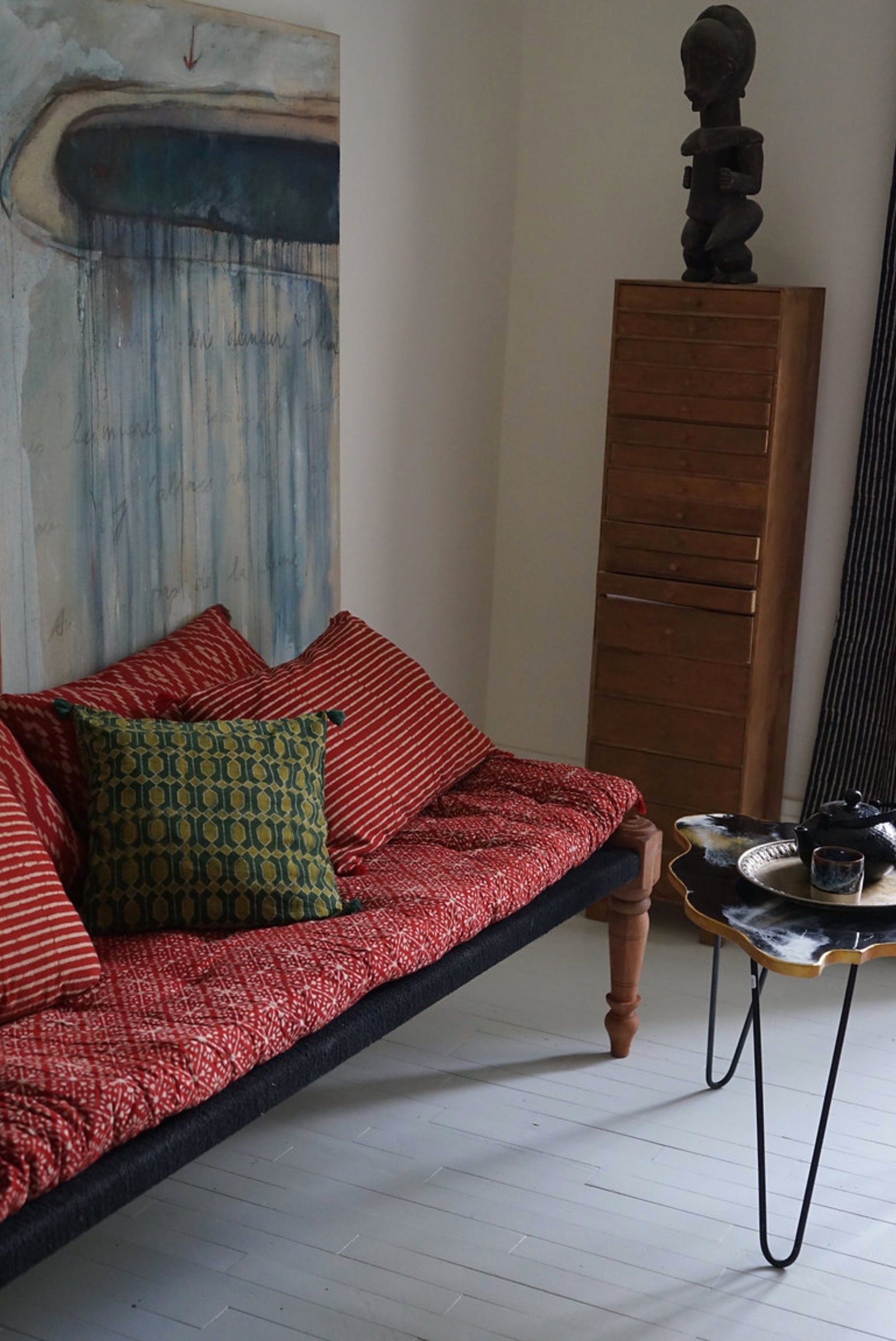 Charpoy 180 X 75 X 43 Cm, 4 Colours, Straight Legs, Indian Woven Bed ...