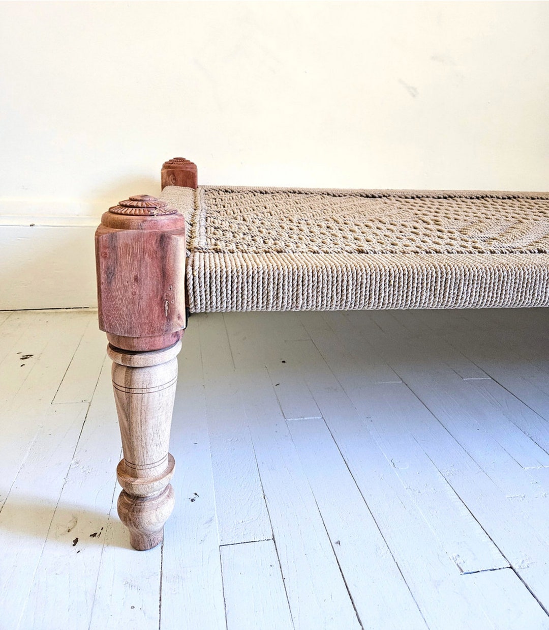 Charpoy 180 X 75 X 43 Cm, 4 Colours, Straight Legs, Indian Woven Bed ...