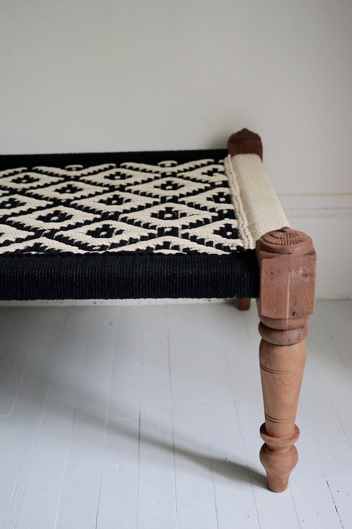 Charpoy 180 X 75 X 43 Cm, 4 Colours, Straight Legs, Indian Woven Bed ...