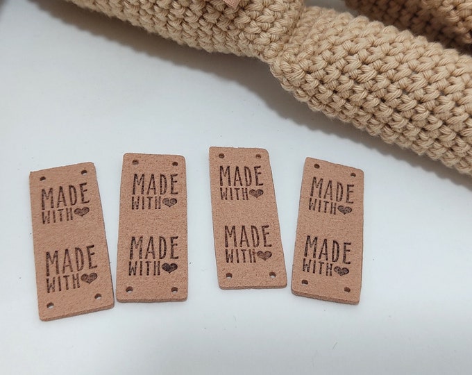 Made With Love Tags 4 Pcs Sewing Labels Tags for Handmade Items Tags ...