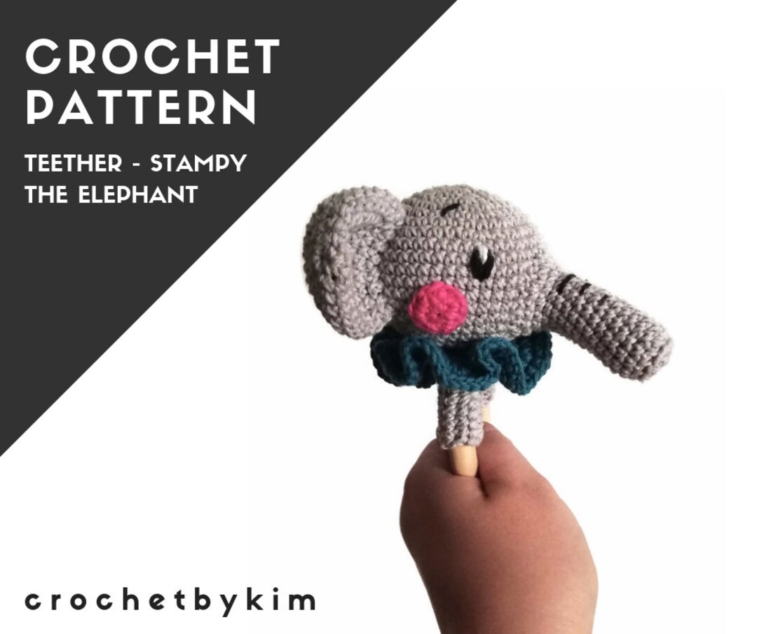 CROCHET PATTERN - Amigurumi Elephant - Teether - Teethering - Rattle ...