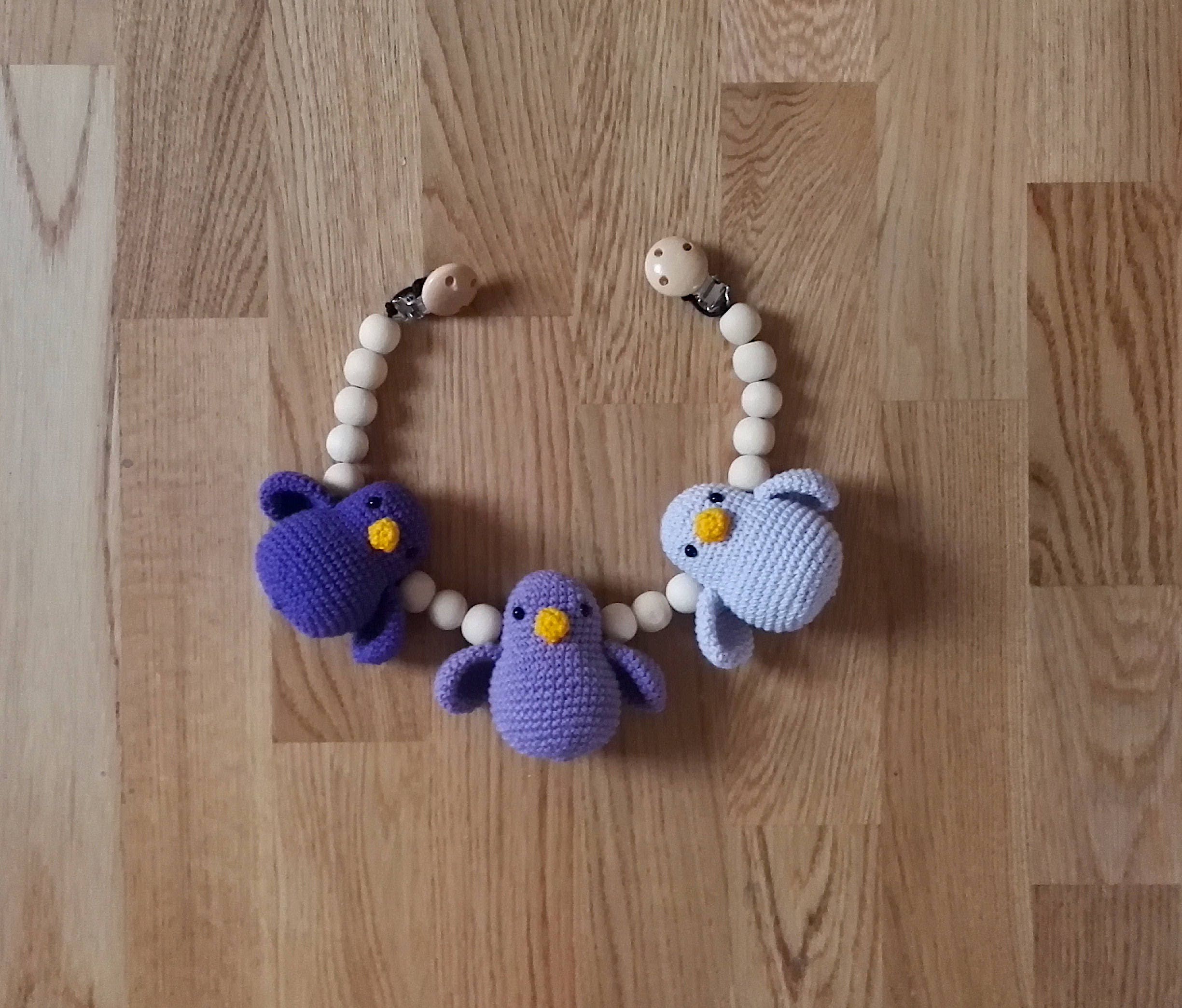 CROCHET PATTERN Stroller chain with birds amigurumi birds | Etsy