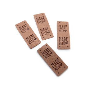 Made With Love Tags • 4 Pcs • Sewing Labels • Tags for Handmade Items ...