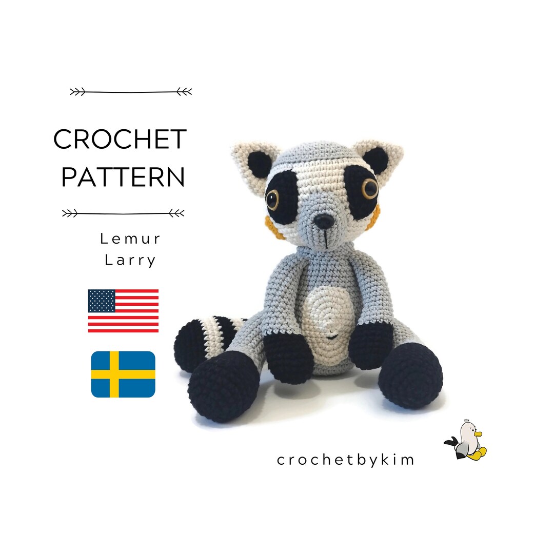 AMIGURUMI CROCHET PATTERN • Larry Lemur • Amigurumi Pattern • Jungle ...